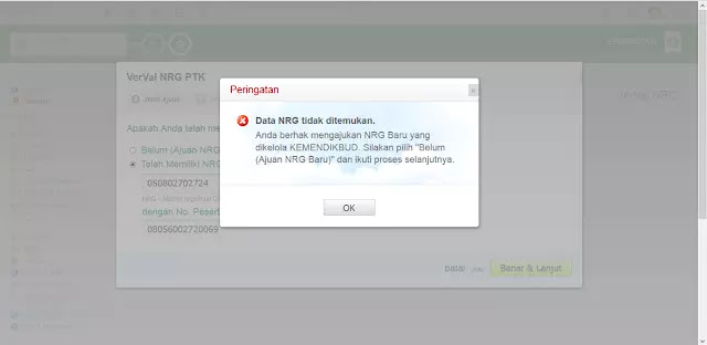 SIMPATIKA JIKA NRG TIDAK DITEMUKAN SAAT VERVAL NRG - AL-AMIN