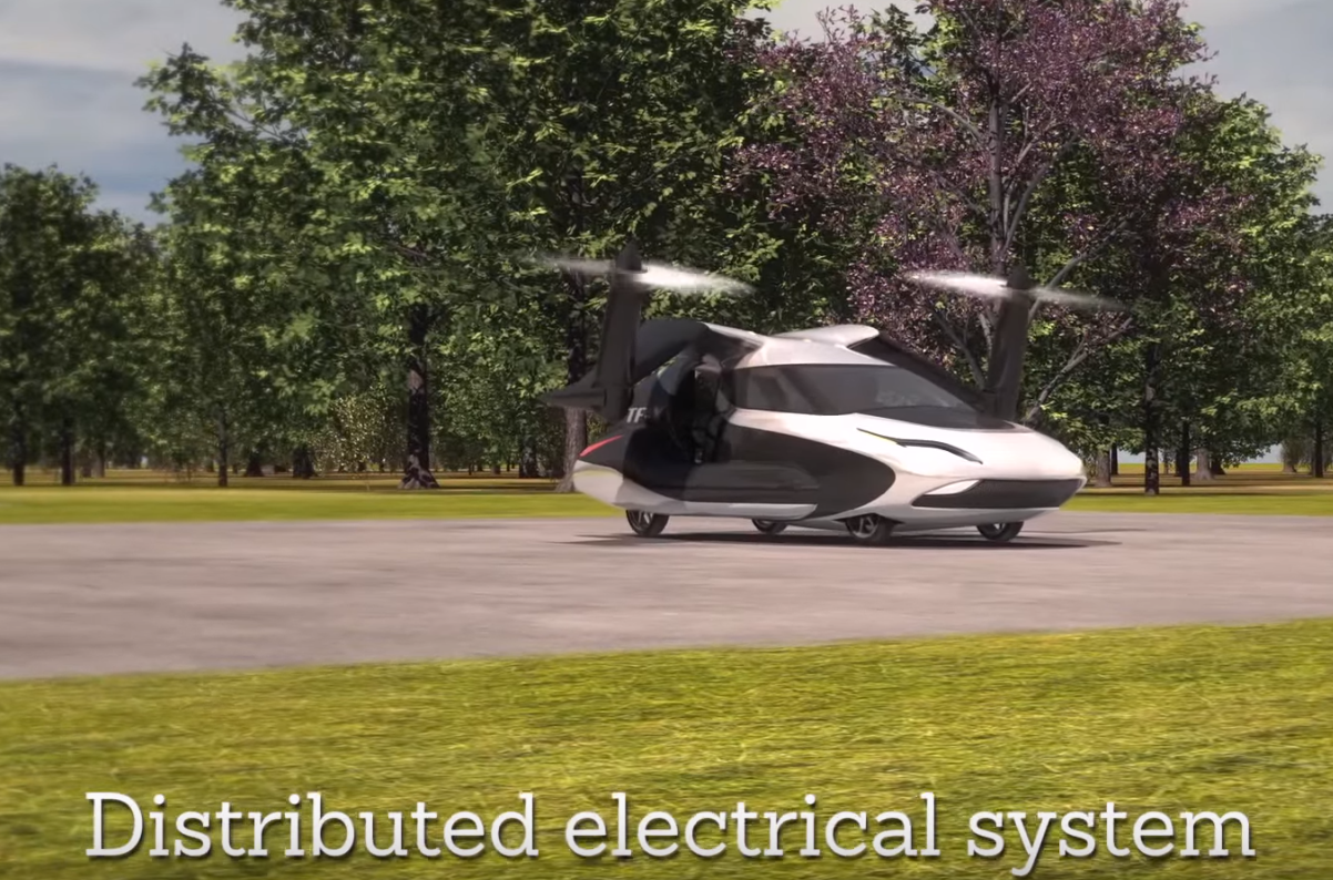 Full Size unmanned TF-X Flying Car Protoytype with fold out engines and ...