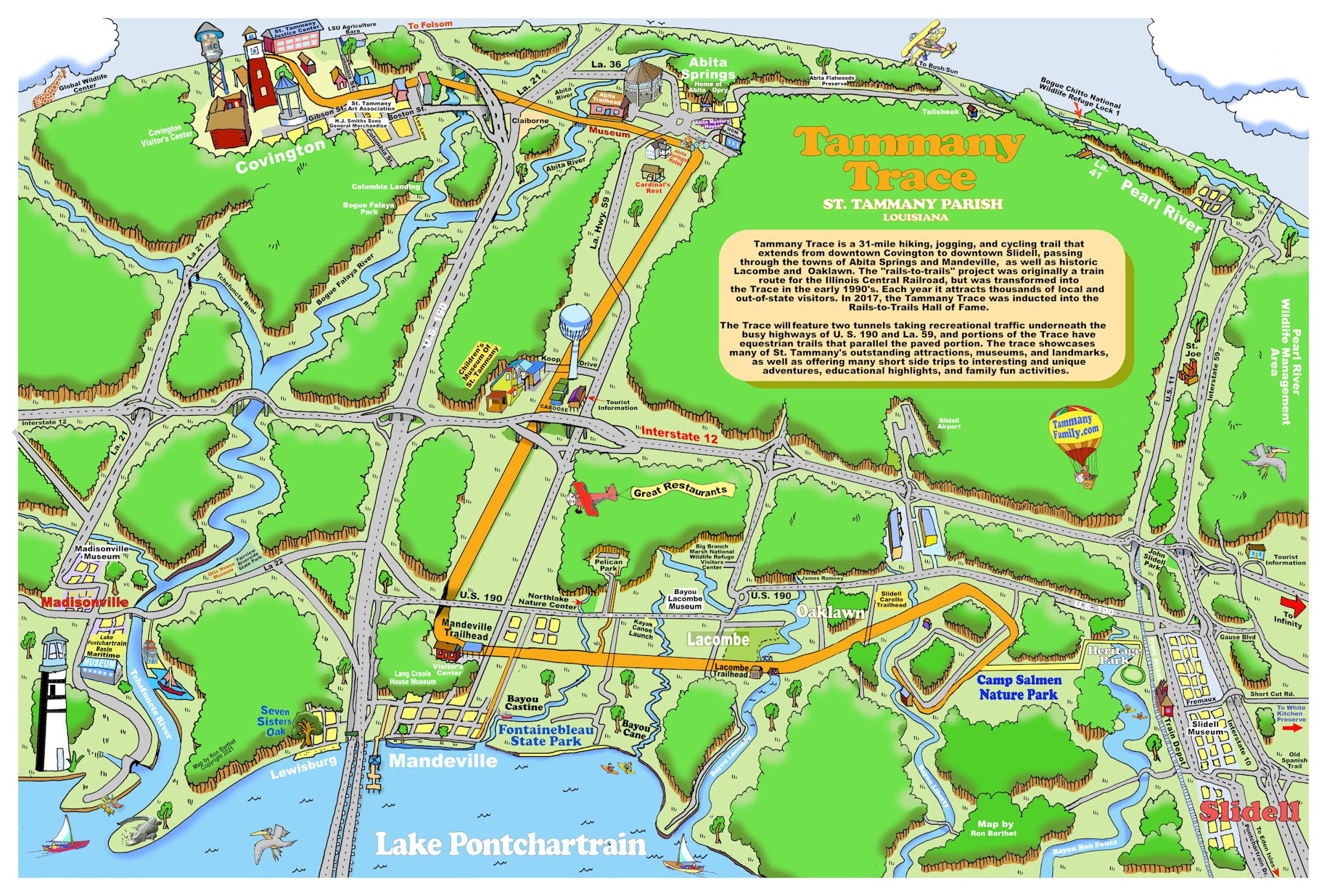Tammany Family: Tammany Trace Map