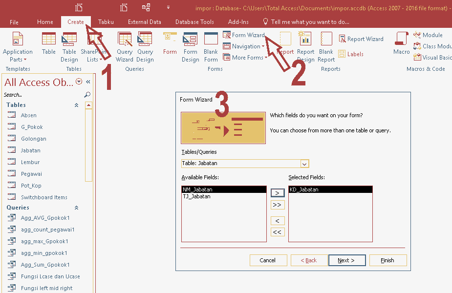 Sekilas tentang Form di Microsoft Access - Parman-acc