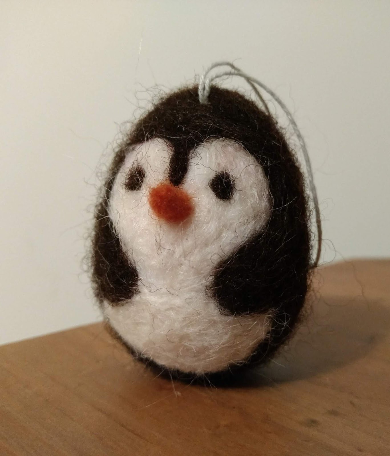 Crafting with Suzanne (& Jessica): Needle Felted Penguin Decoration