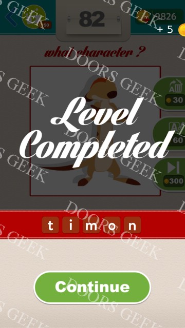 What Character ? Level 82 ~ Doors Geek