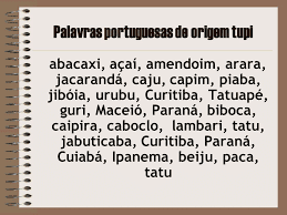 POVOS INDÍGENAS: PALAVRAS DE ORIGEM TUPI NA LÍNGUA BRASILEIRA