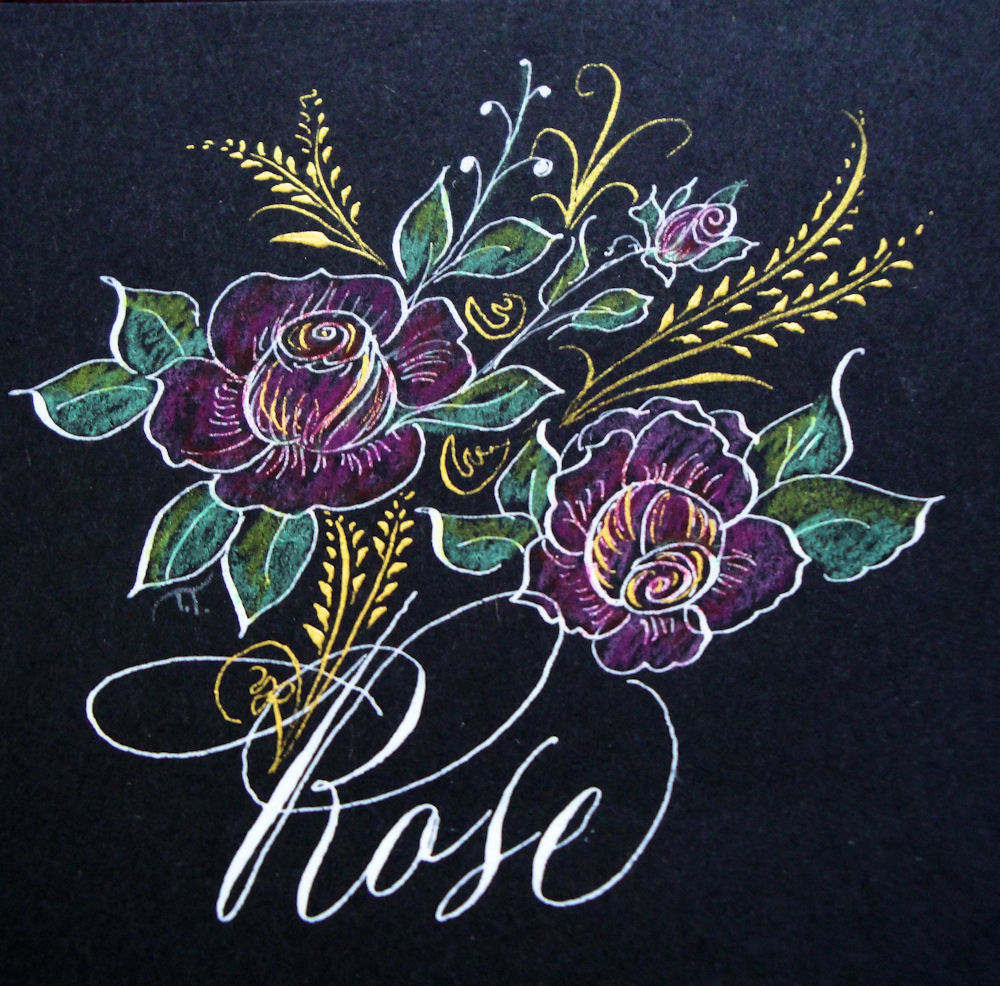 Trish Taylor Calligraphy: Many, many hearts and roses!