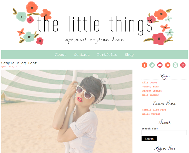 Ello Themes: The Little Things Theme for Blogger & WordPress