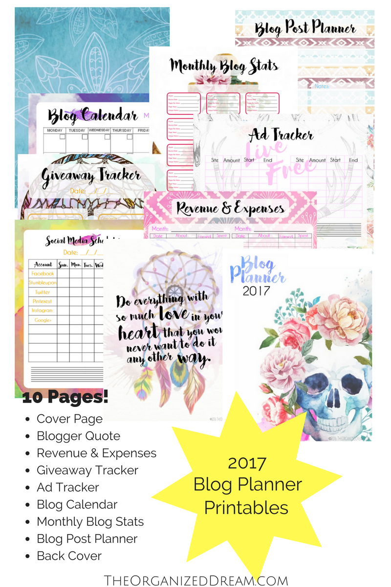 O cão que comeu o livro...: Planner 2017 para Bloggers gratuito para imprimir / Free 2017 Blog ...
