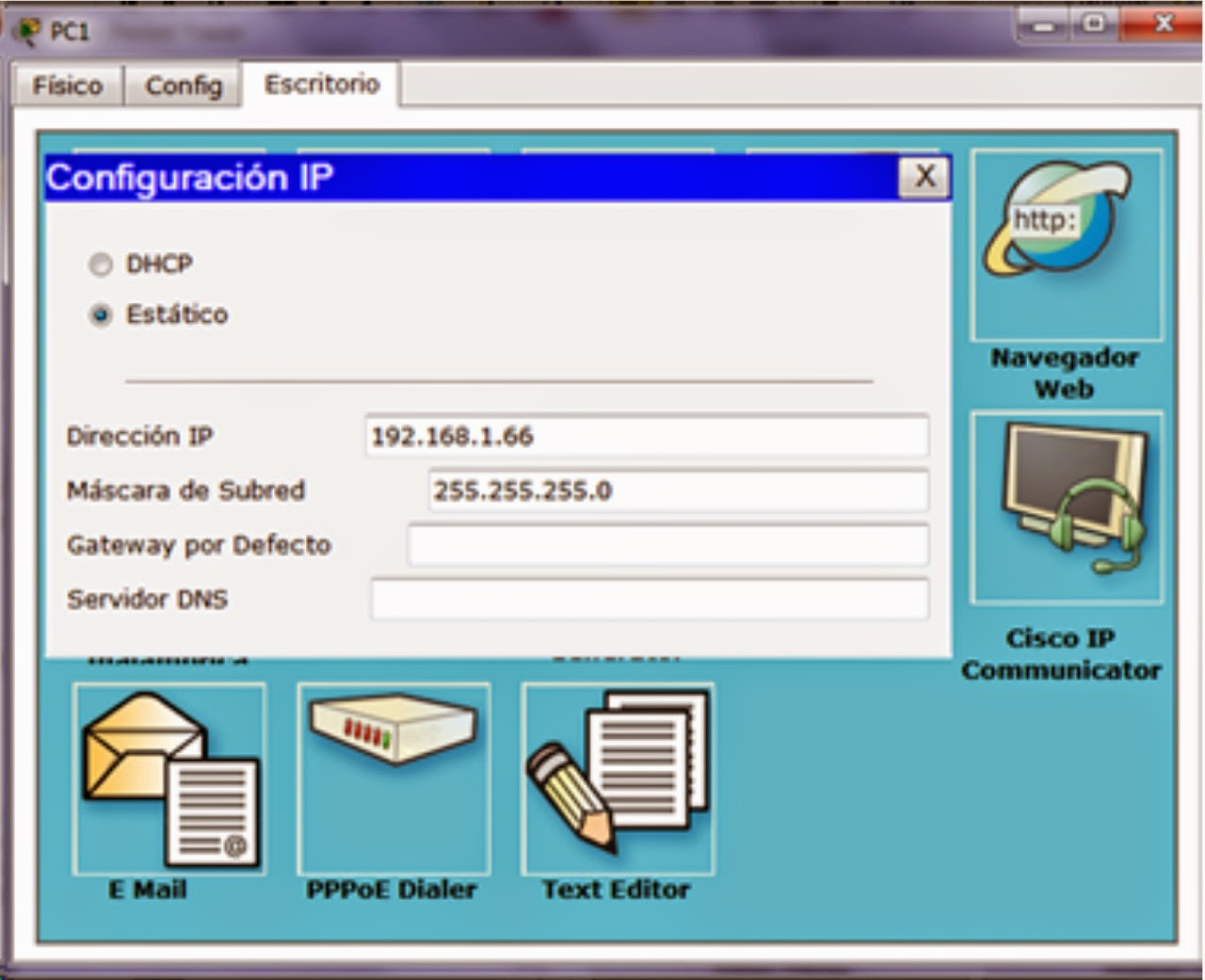 Instalación Y Configuración de Aplicaciones Y Servicios (CBTIS #73): SIMULADORES DE REDES