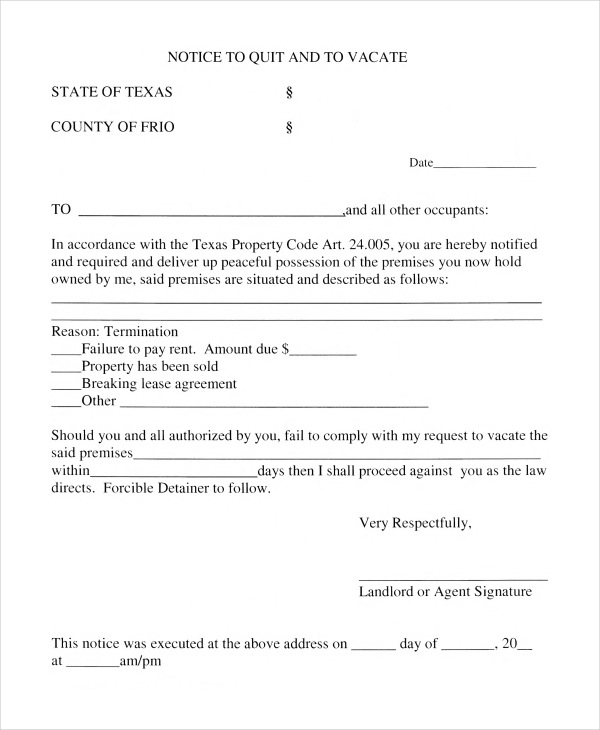 Eviction Letter Template Texas ~ Resume Letter