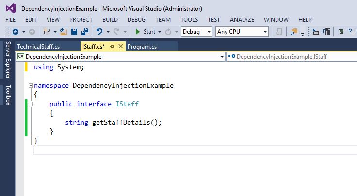 Dependency Injection in .Net with example using Ninject