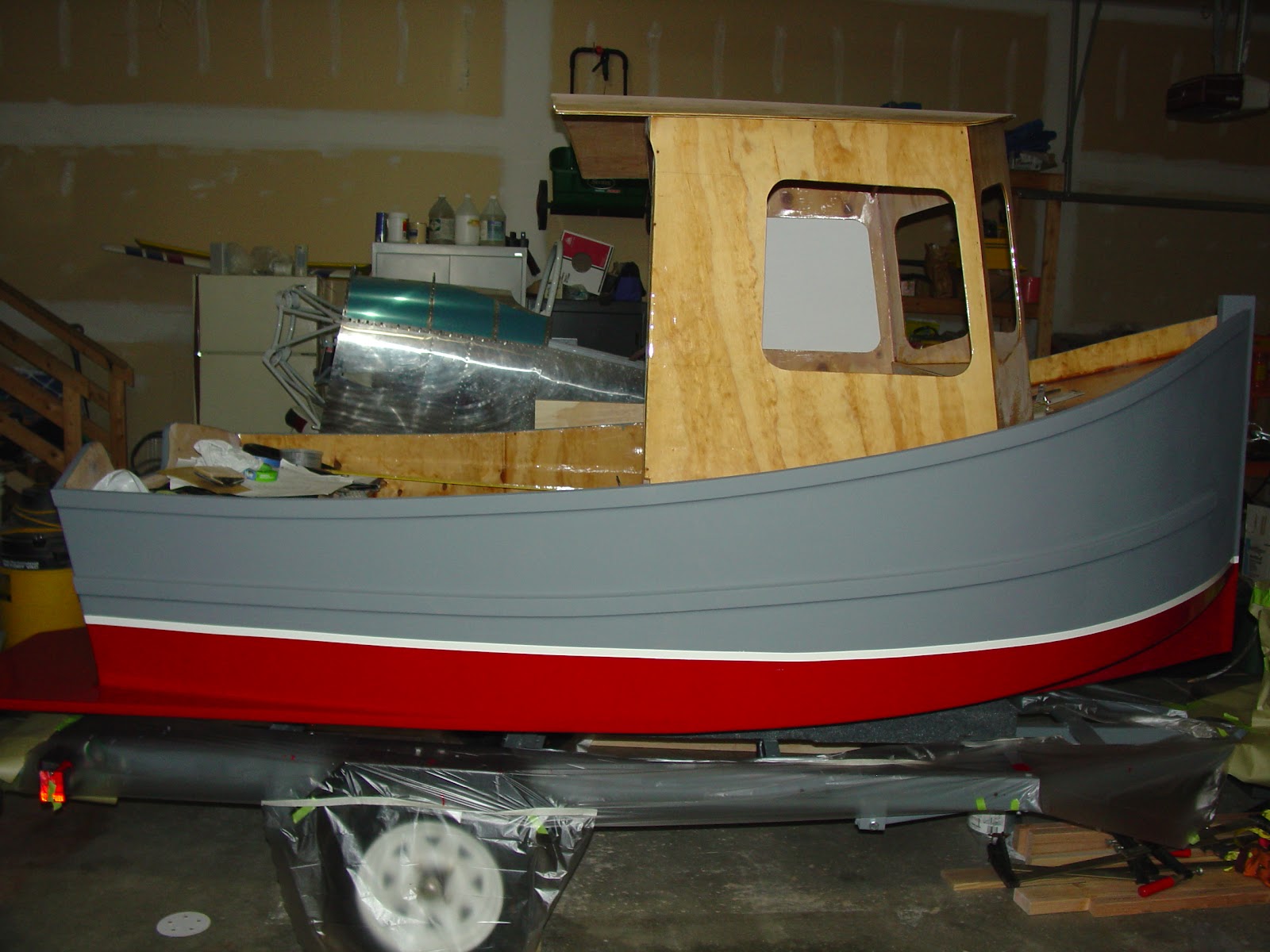 Todd's Mini-Tug Boat Building Journal: White Stripe without Tape
