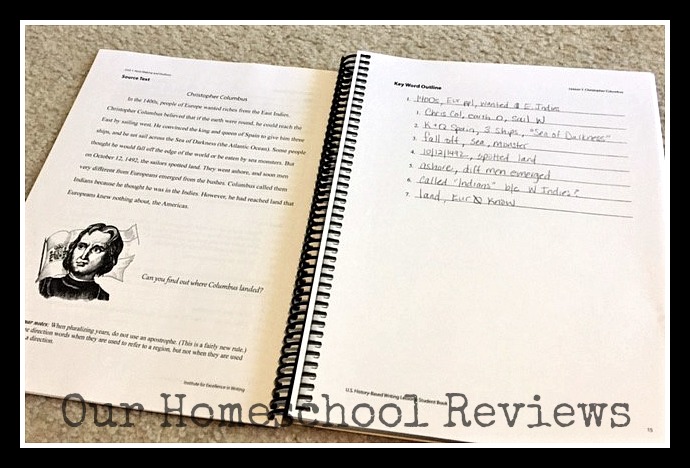 Our Homeschool Reviews: IEW U.S. History-Based Writing Lessons Review
