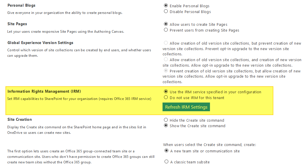 SharePoint Online: How to Configure Information Rights Management (IRM ...