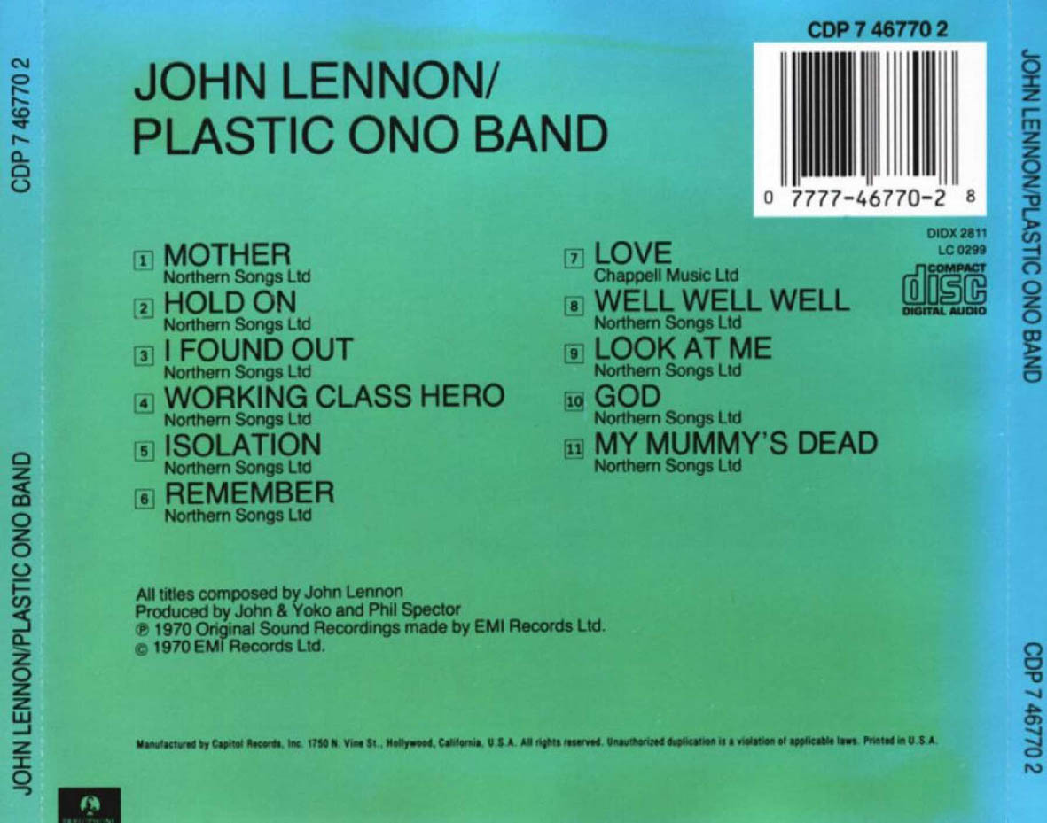 John Lennon - John Lennon/Plastic Ono Band (1970)