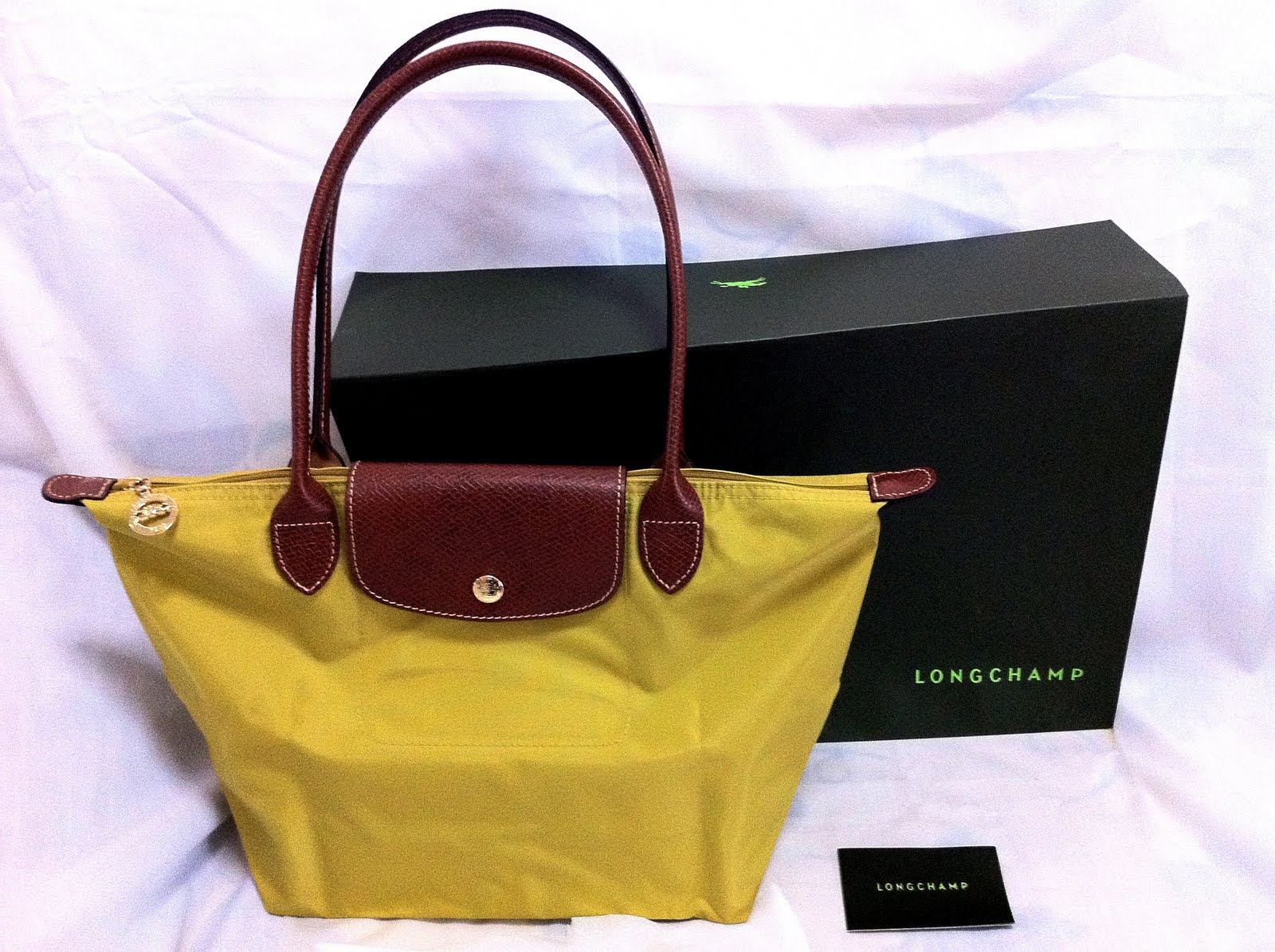 HauteStore: LONGCHAMP Le Pliage Small Tote, Long Handle 2605089 Curry