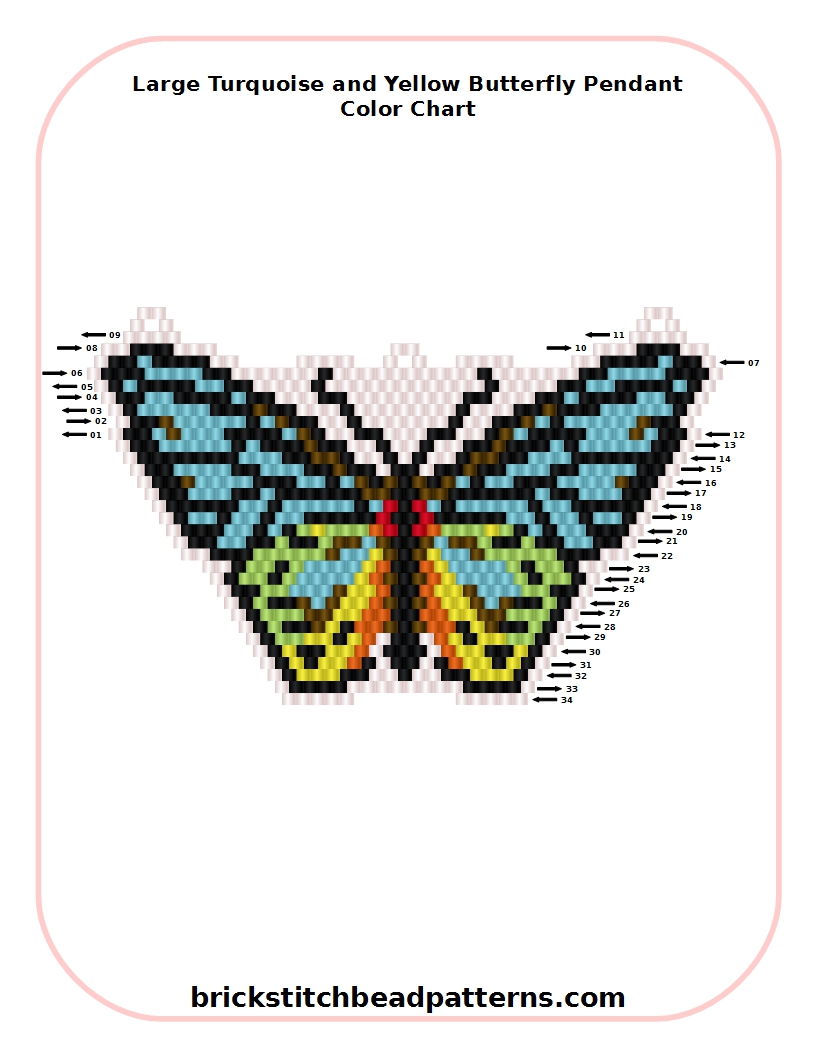 Brick Stitch Bead Patterns Journal: Large Turquoise and Yellow ...