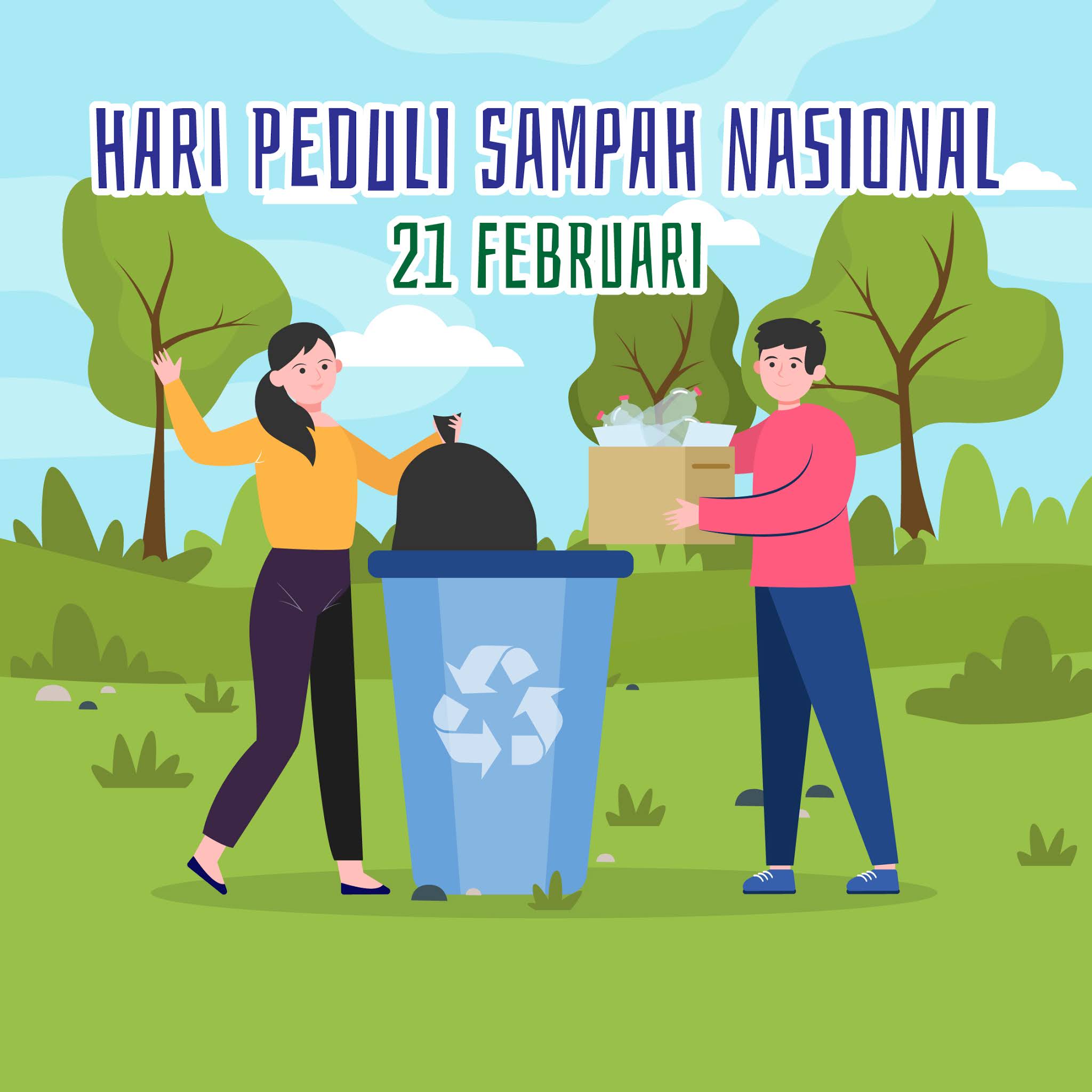 HARI PEDULI SAMPAH NASIONAL : Kumpulan Gambar Desain Template Hari Peduli Sampah Nasional 2021 ...