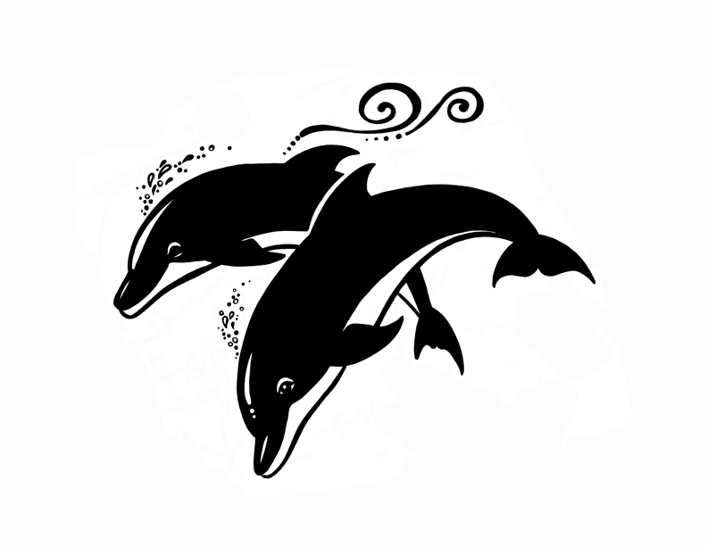 Jessica Lynn Clark - Illustration: Dolphin screen print design
