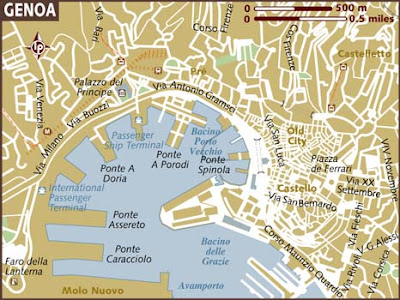 Mappa della Città di Provincia Regionale Italia: Mappa Politica di Genova