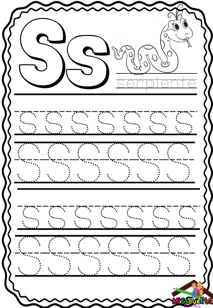 trazo de las letras del abecedario