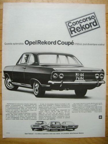 Opel Rekord A & B: ebay: Opel Rekord B, Werbung advert pubblicitta, 1966