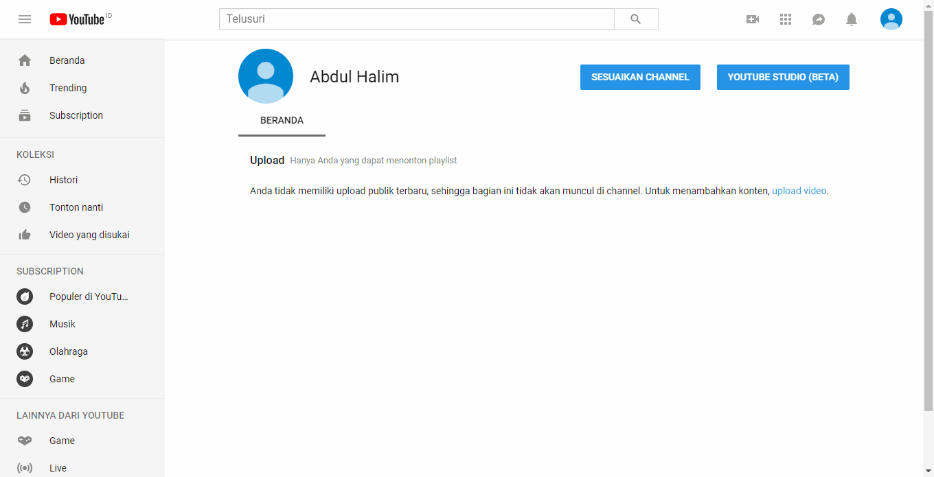 Menjadi Kreator Konten, Cara Membuat Channel di YouTube ~ Blog Abdul Halim