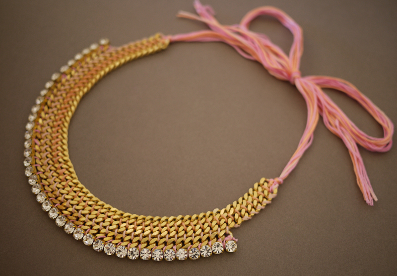 DIY Woven Chain Collar Necklace