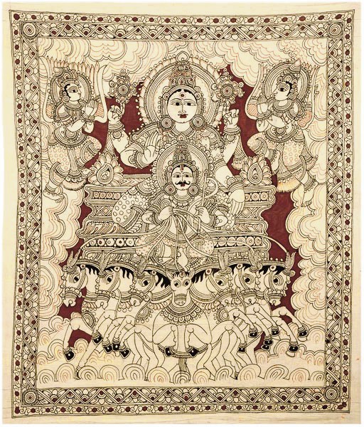 Shopping@India: "Sun God" Surya Narayan - Kalamkari Painting
