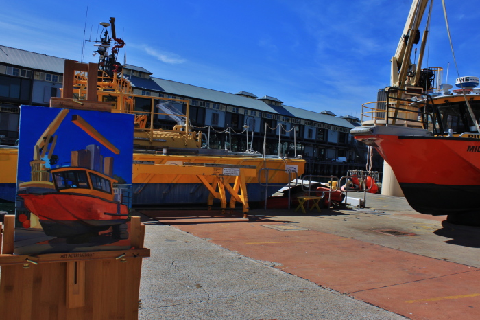 Industrial Revelation : Painting 'Millers Point' from Moore's Wharf