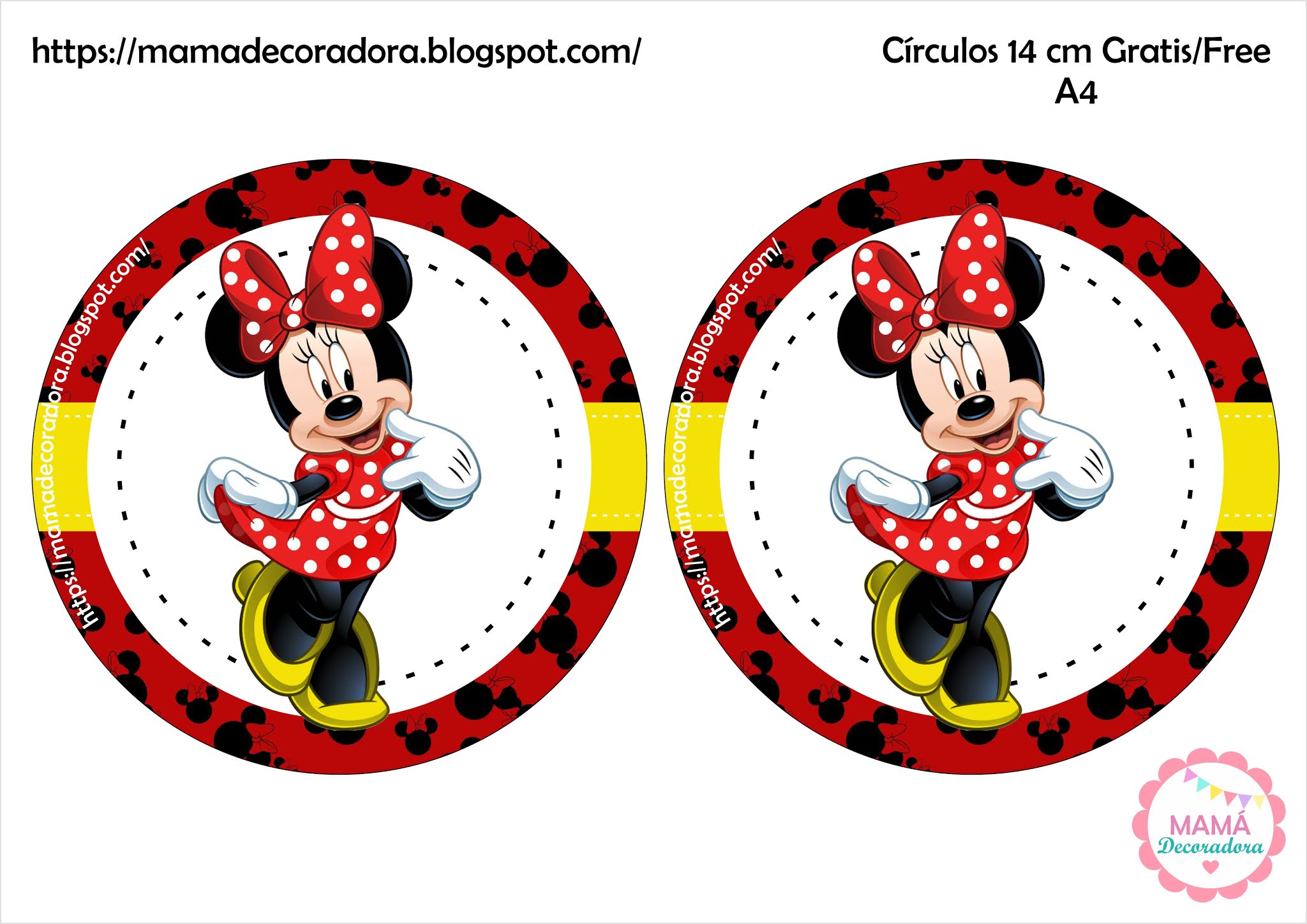 Mamá Decoradora: Kit imprimible de Minnie Mouse Roja
