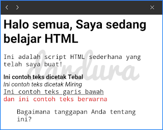 Contoh Script HTML Sederhana dalam pembuatan Website - Dardura