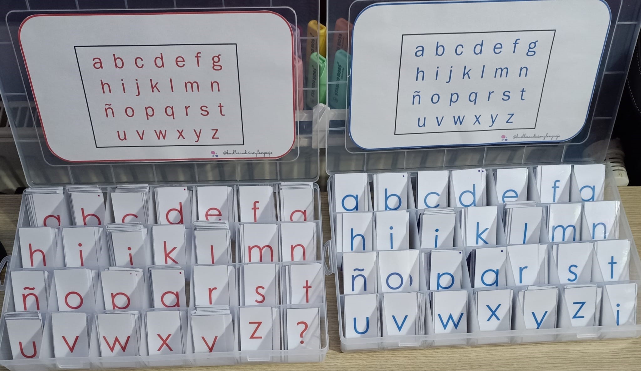 Huellas Audición y Lenguaje: Alfabetos Móviles bicolor Montessori ...
