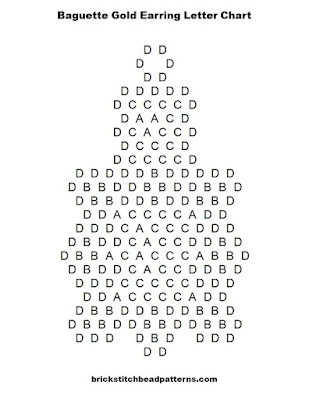 Brick Stitch Bead Patterns Journal: Free Baguette Gold Earring New Year ...