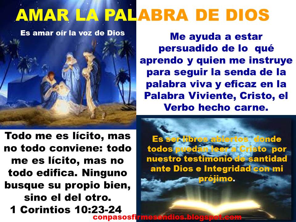 Con pasos firmes en Dios: AMEMOS LA PALABRA DE DIOS Y VIVAMOS EN ELLA Con pasos firmes en Dios: AMEMOS LA PALABRA DE DIOS Y VIVAMOS EN ELLA