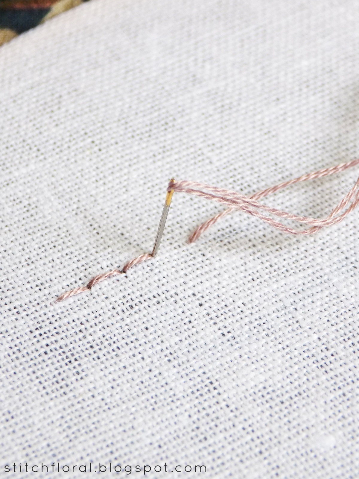 How to work interlaced back stitch - Stitch Floral