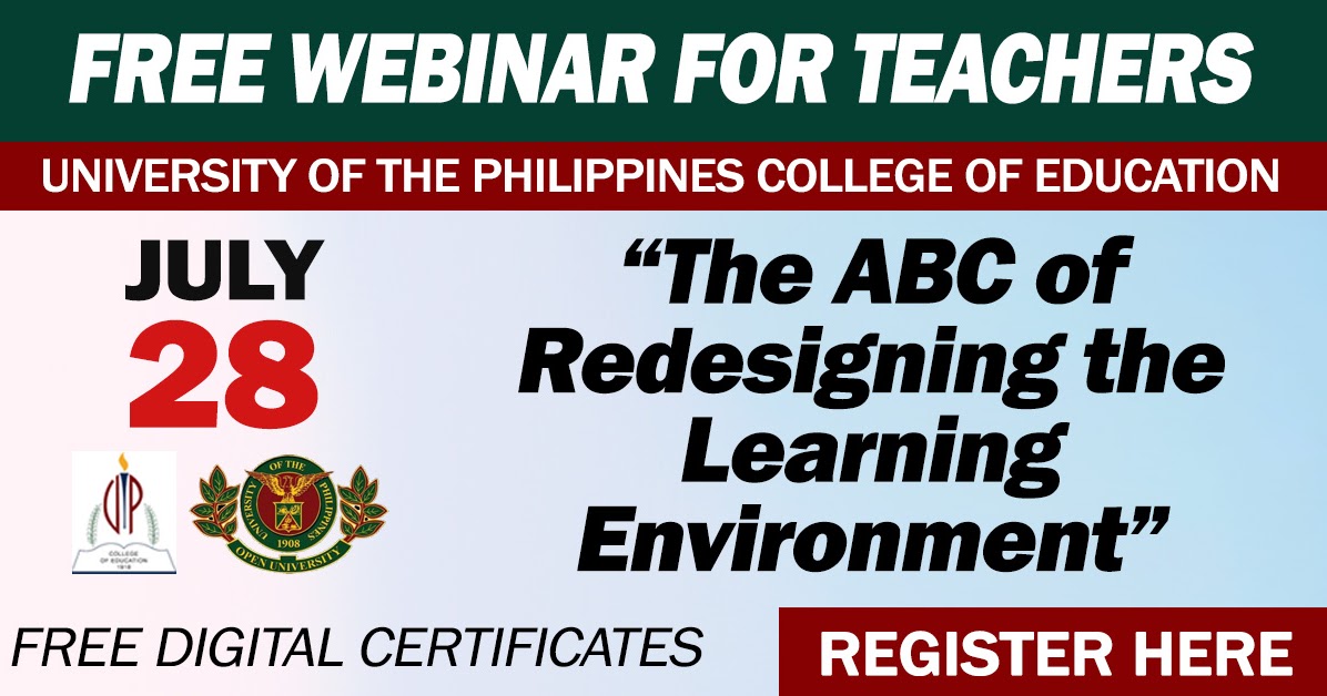UP College of Education FREE Webinar for Teachers (JULY 28) register ...