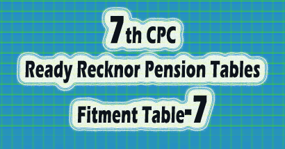 Fitment Table-7 -- 7th CPC Ready Reckoner Pension Tables | LATEST ...
