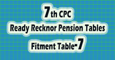 Fitment Table-7 -- 7th CPC Ready Reckoner Pension Tables | LATEST ...
