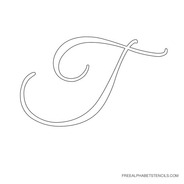 Cursive Bubble Letters T - Birthday Letter
