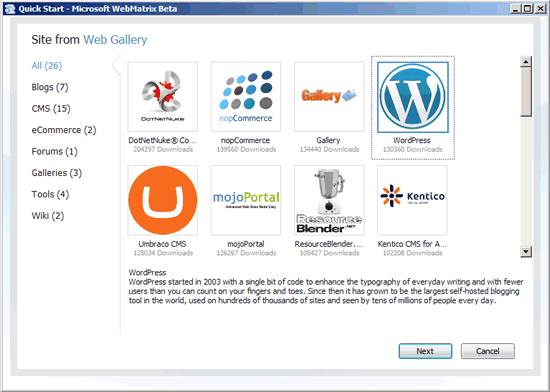 MICROSOFT WEBMATRIX CREAR SITIOS WEB NUNCA FUE TAN FACIL Y GRATIS | NETCENTERSV
