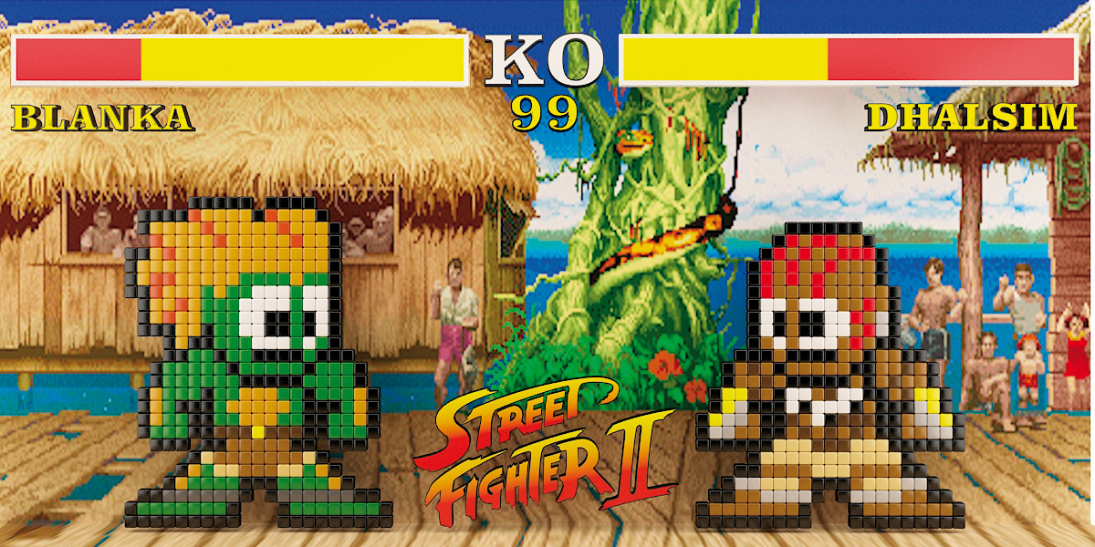 Raftti Design Portfólio: Street Fighter 8 Bits - Pixel Art 3d