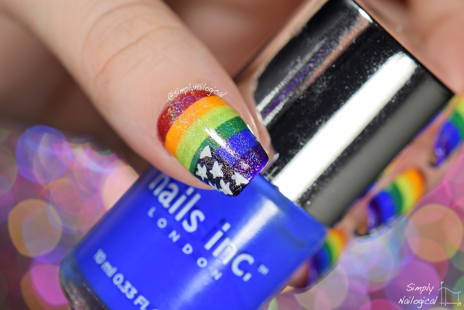 Simply Nailogical: Gay American pride flag nails