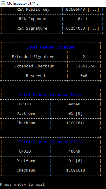Mcextractor - Intel, Amd, Via & Freescale Microcode Extraction Tool ...