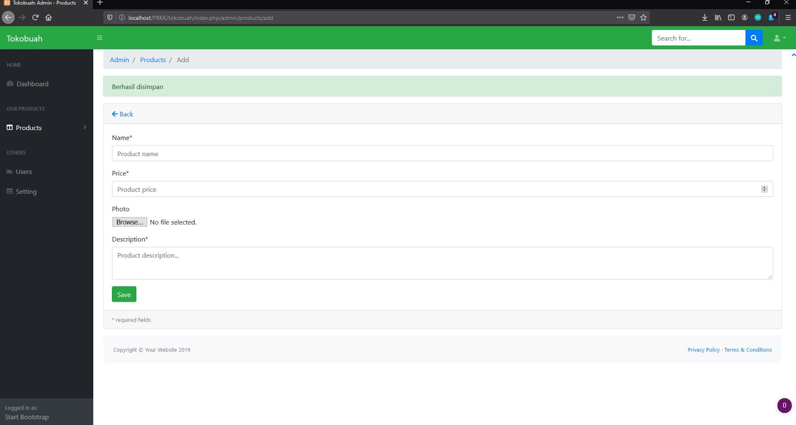 Membuat fitur CRUD dan Login-Logout - Codeigniter