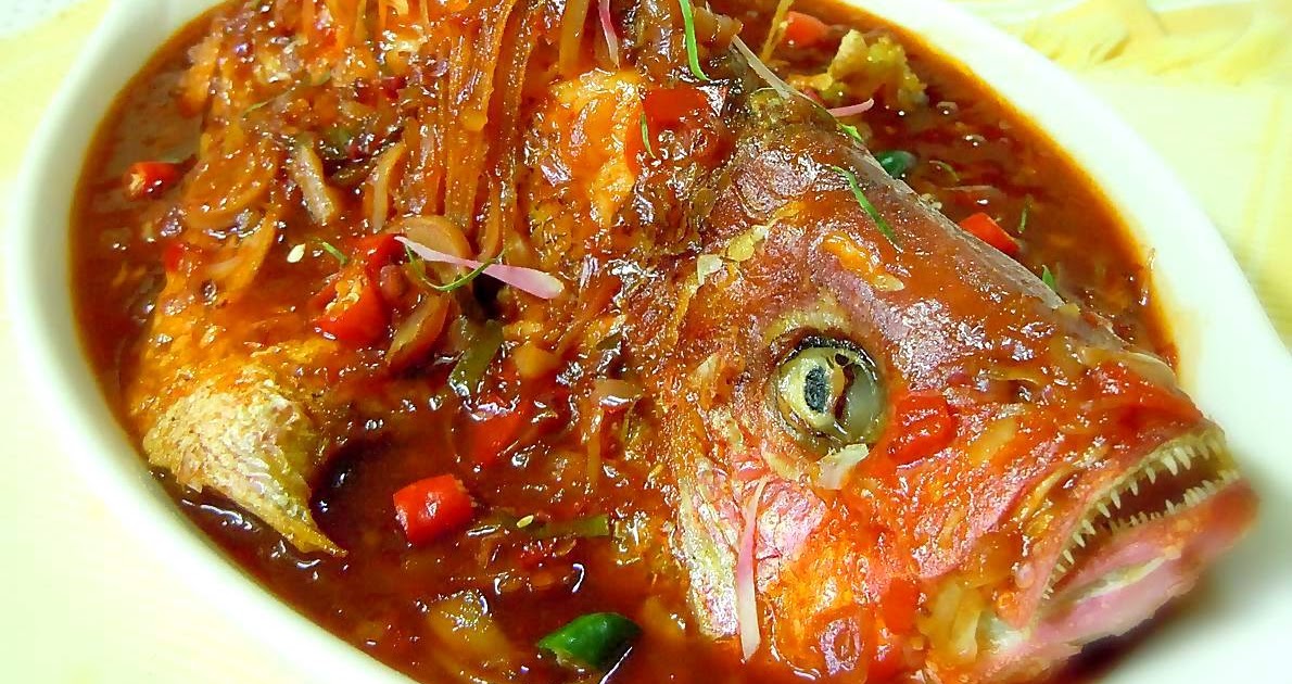 Melley Mey's Kitchen : ~ Resipi Ambuyat Cicah Ikan Merah Goreng & Stim ...
