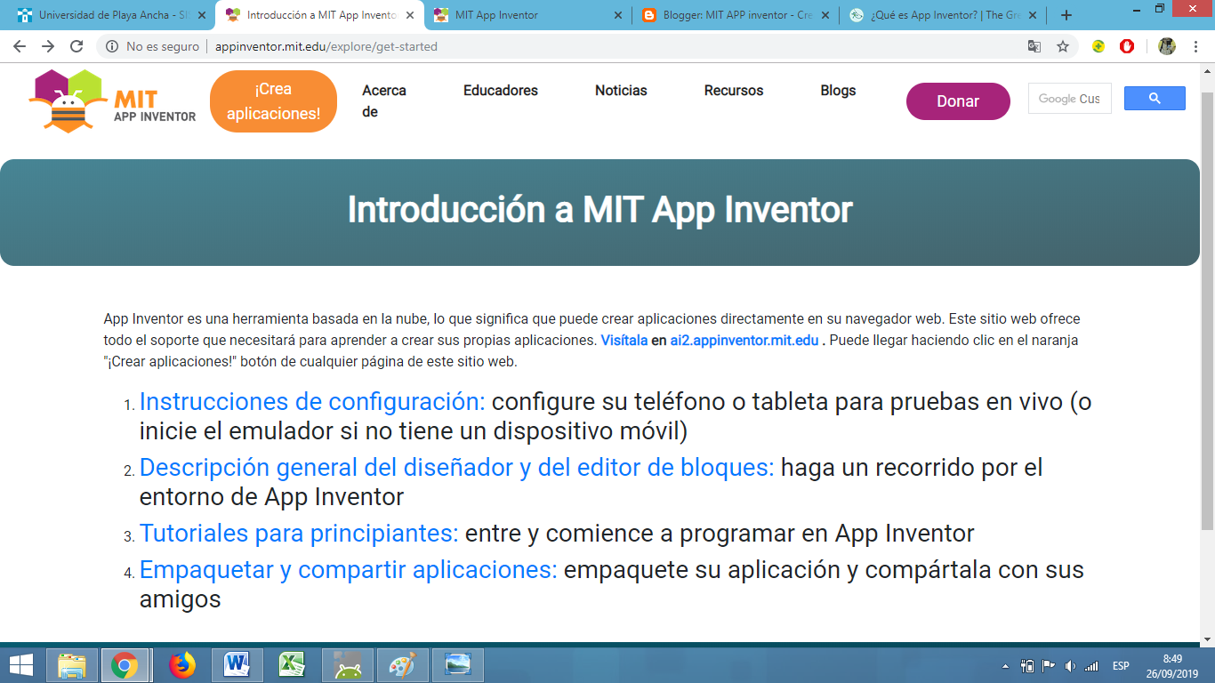 MIT APP inventor: Instalación