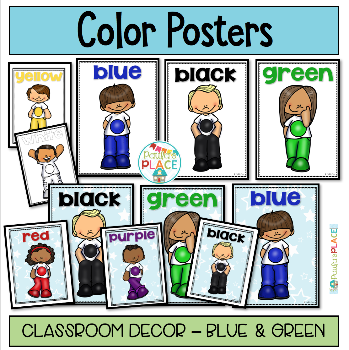 Paula's Place Teaching Resources: Classroom Decor Mega Bundle - Blue ...
