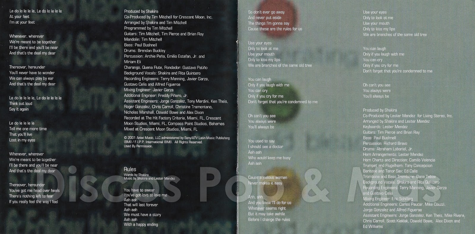 Discos Pop & Mas: Shakira - Laundry Service: Washed and Dried