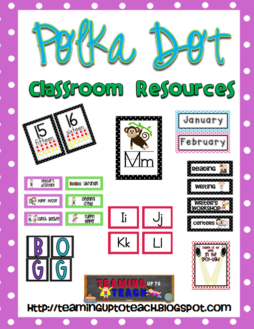 Teaming Up To Teach: Polka Dot Classroom Resource Paradise!