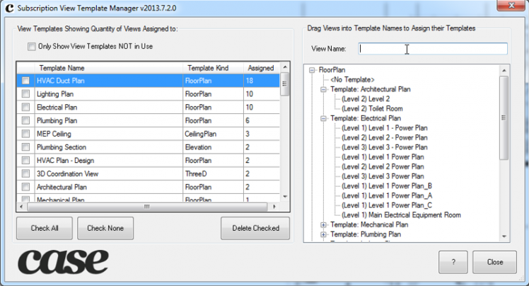 Revit Add-Ons: Free View Template Manager for Revit from Case (Updated)