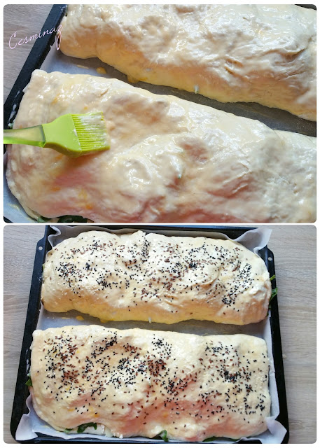Ispanaklı börek / Špenátový börek zo zemiakového cesta